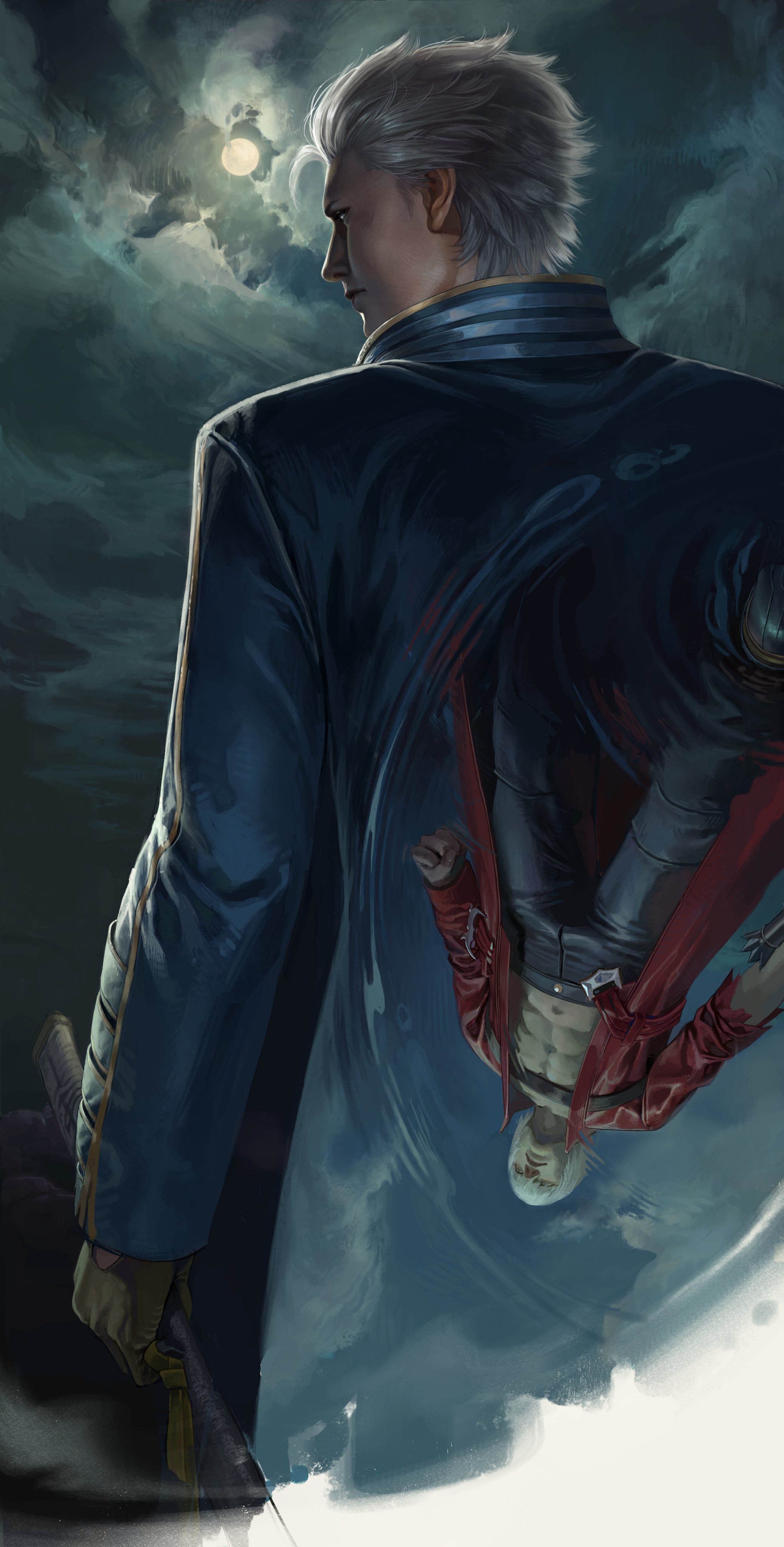 Safebooru - 2boys absurdres blue coat closed mouth coat commentary ...