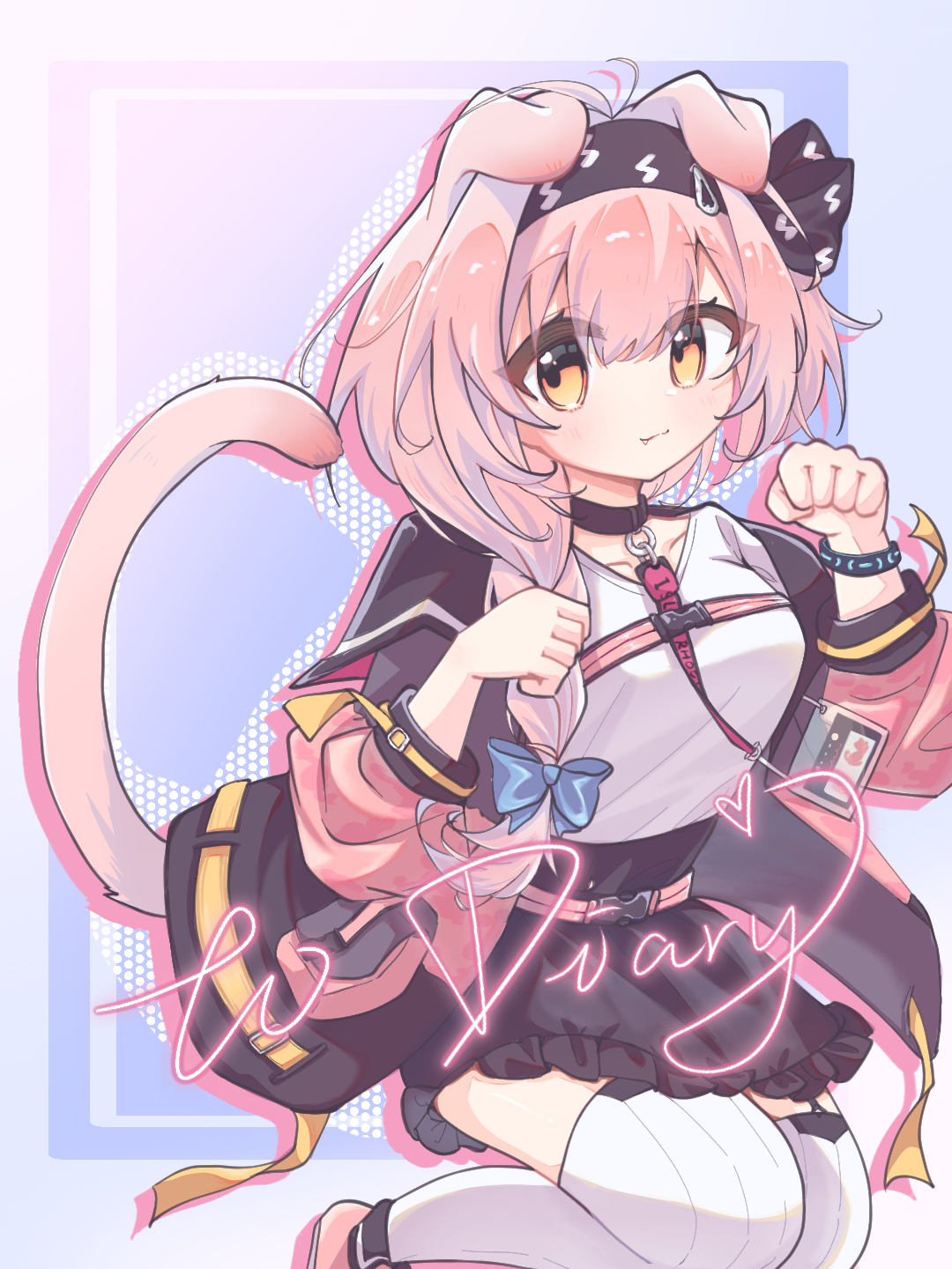 Safebooru - 1girl animal ears arknights black bow black hairband black ...