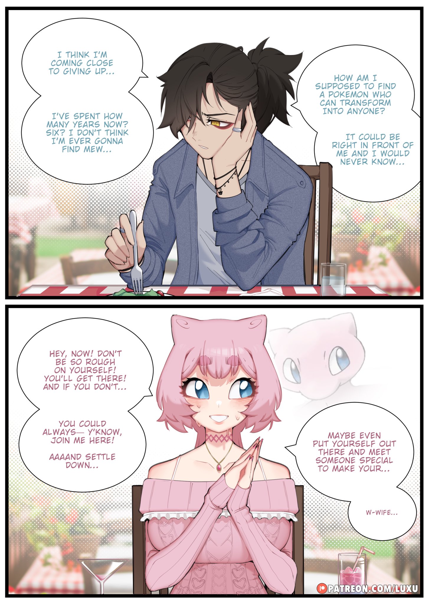 Safebooru - 1boy 1girl artist name bare shoulders black hair blue eyes ...