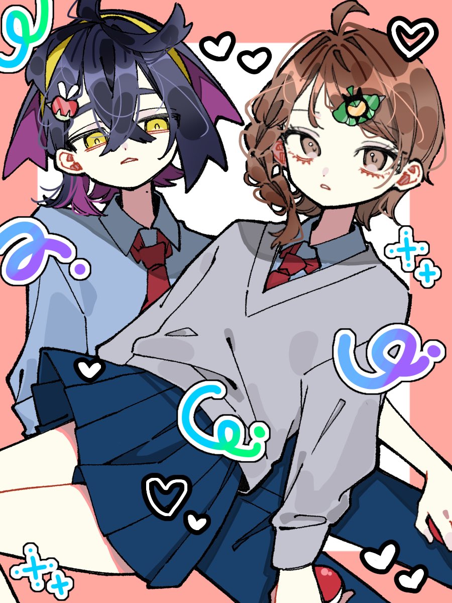 Safebooru - 1boy 1girl applin black hair braid brown eyes brown hair ...