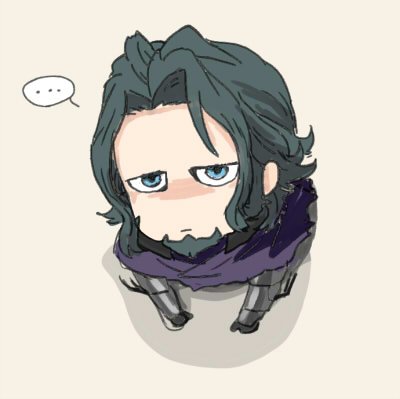 Safebooru - 1boy all fours armor beard black hair blue eyes chibi ...