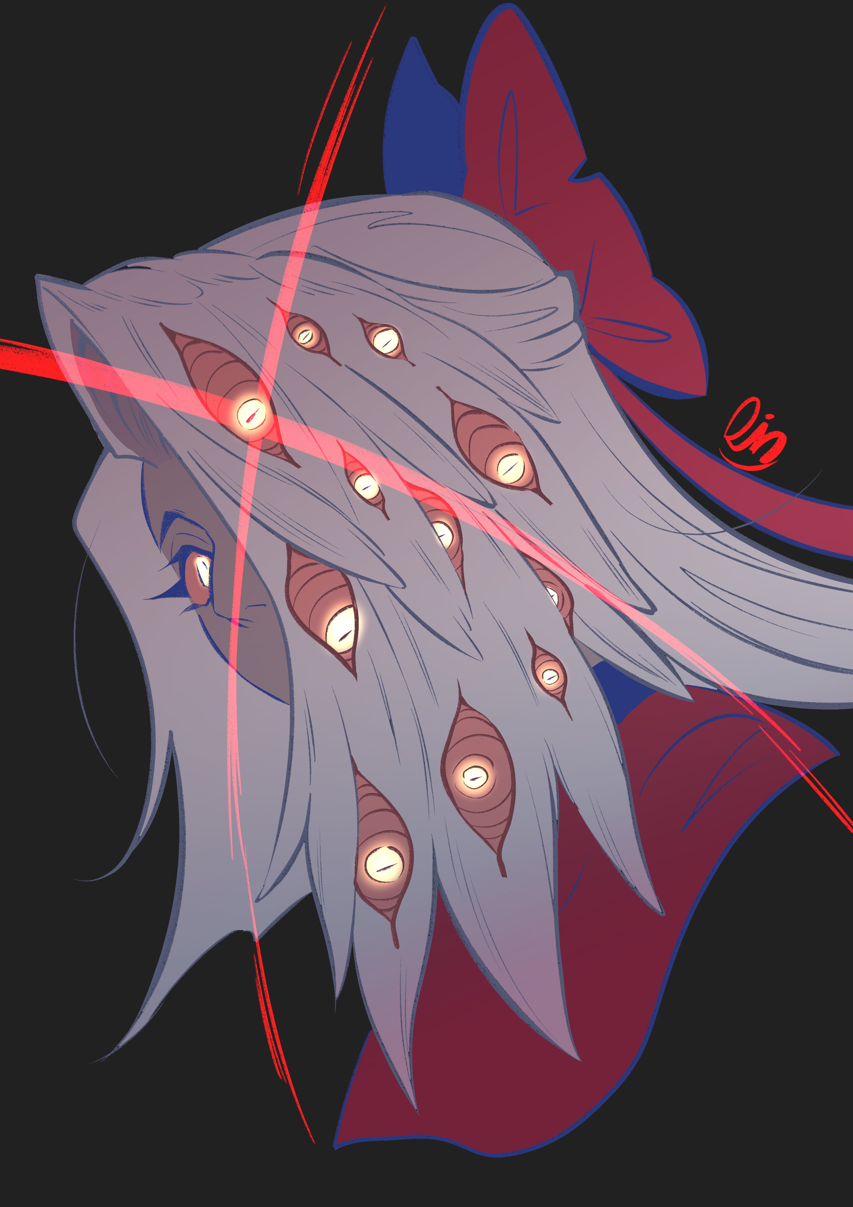 Safebooru - 1girl absurdres bow colored sclera dark-skinned female dark ...