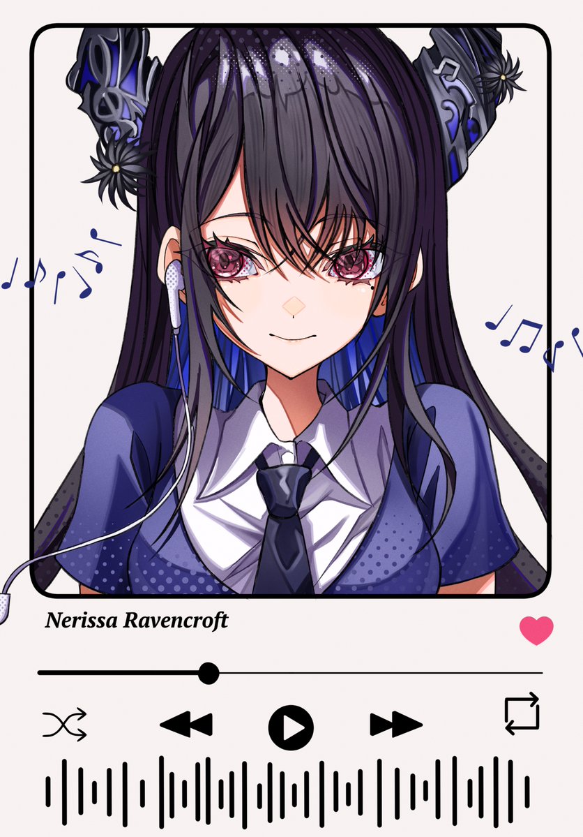 Safebooru - 1girl alternate costume beamed eighth notes black flower ...