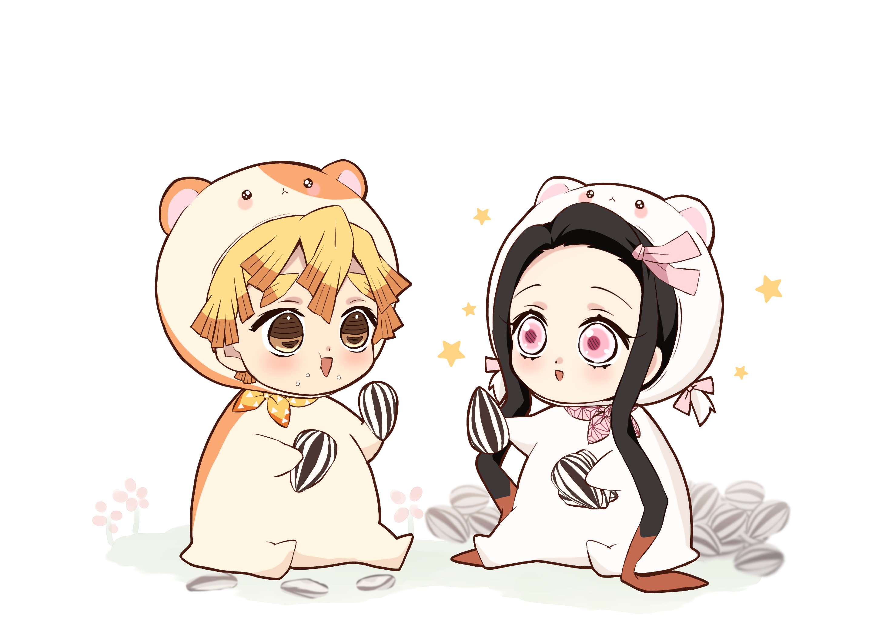 Safebooru - 1boy 1girl agatsuma zenitsu animal costume black hair ...