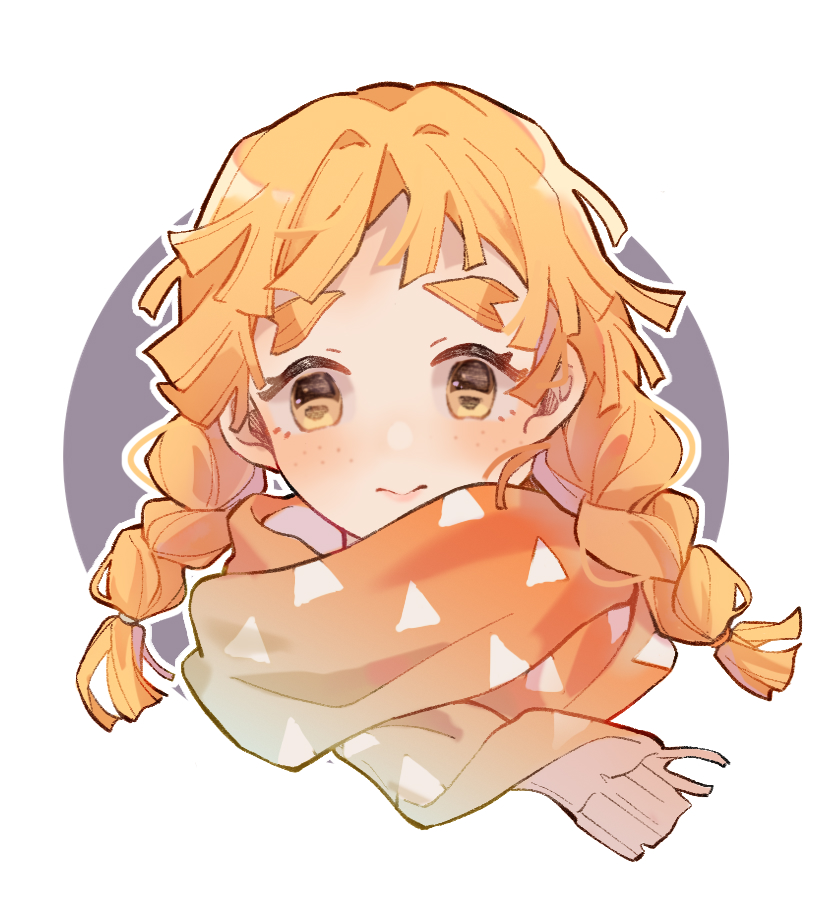 Safebooru - 1girl agatsuma zenitsu bangs blonde hair blush braid circle ...