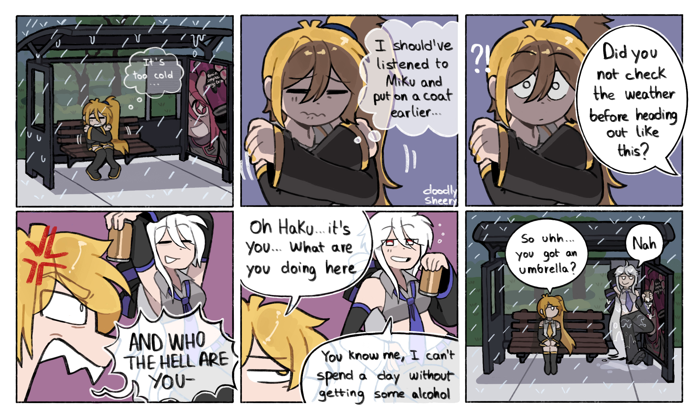 Safebooru - !? 2girls akita neru anger vein artist name commentary ...