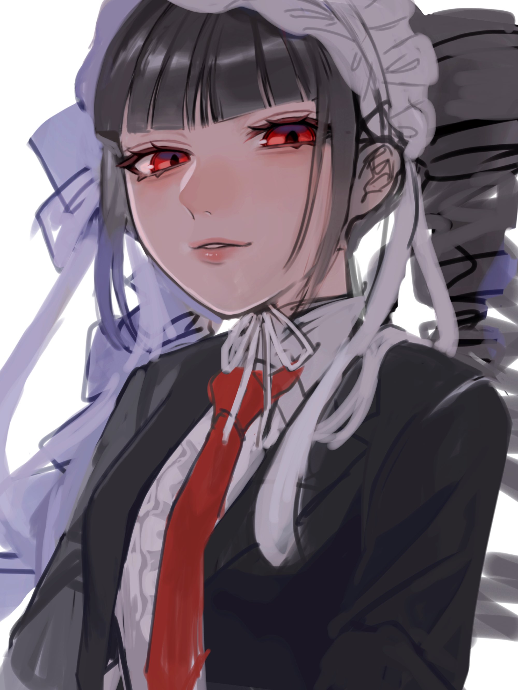 Safebooru - 1girl absurdres bangs black hair black jacket celestia ...