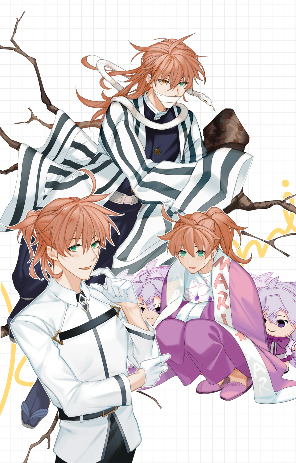 Safebooru - 1boy ahoge alternate costume arlizi bandage on face ...