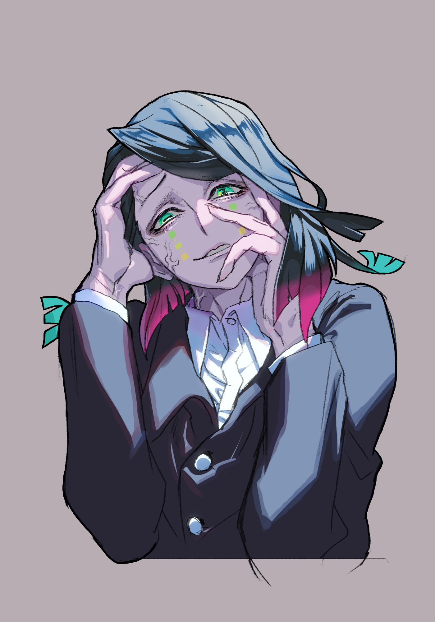 Safebooru - 1boy black hair coat collared shirt enmu (kimetsu no yaiba ...