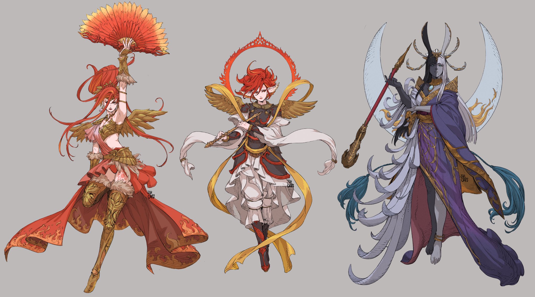 Safebooru - 3girls animal ears anklet arm across chest arm up armor azeyma bandeau bangs ...