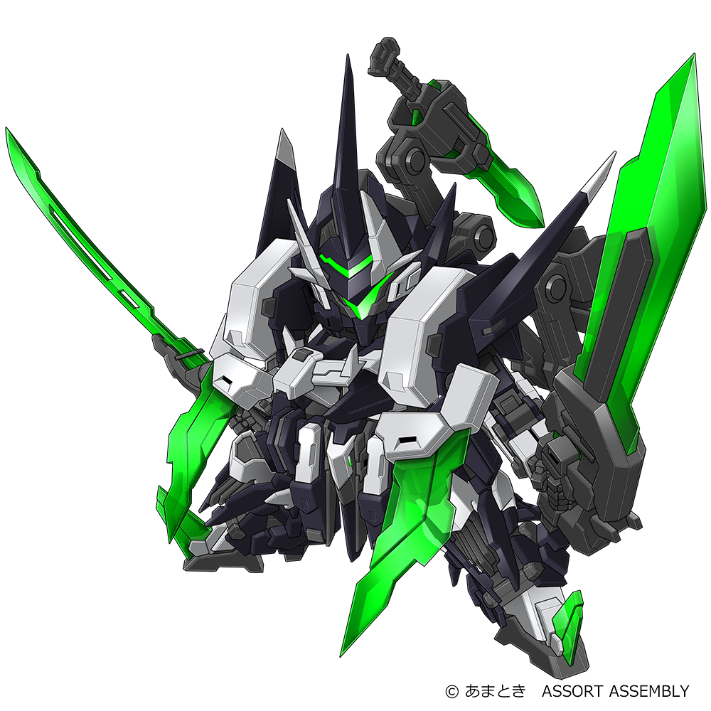 Safebooru - chibi dual wielding excrer slash coat head tilt holding ...