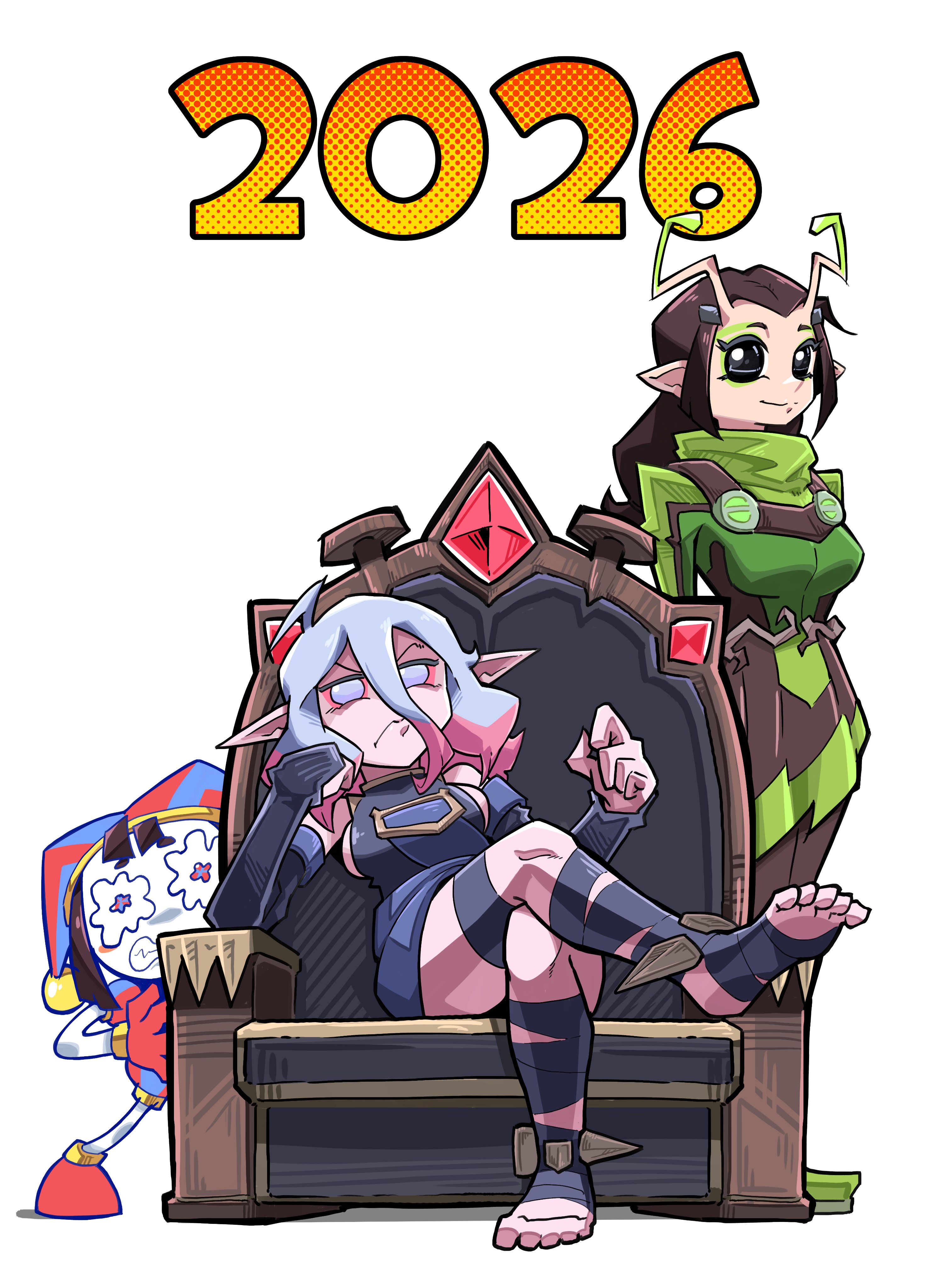 Safebooru - absurdres alien antennae black hair breasts briar (league ...