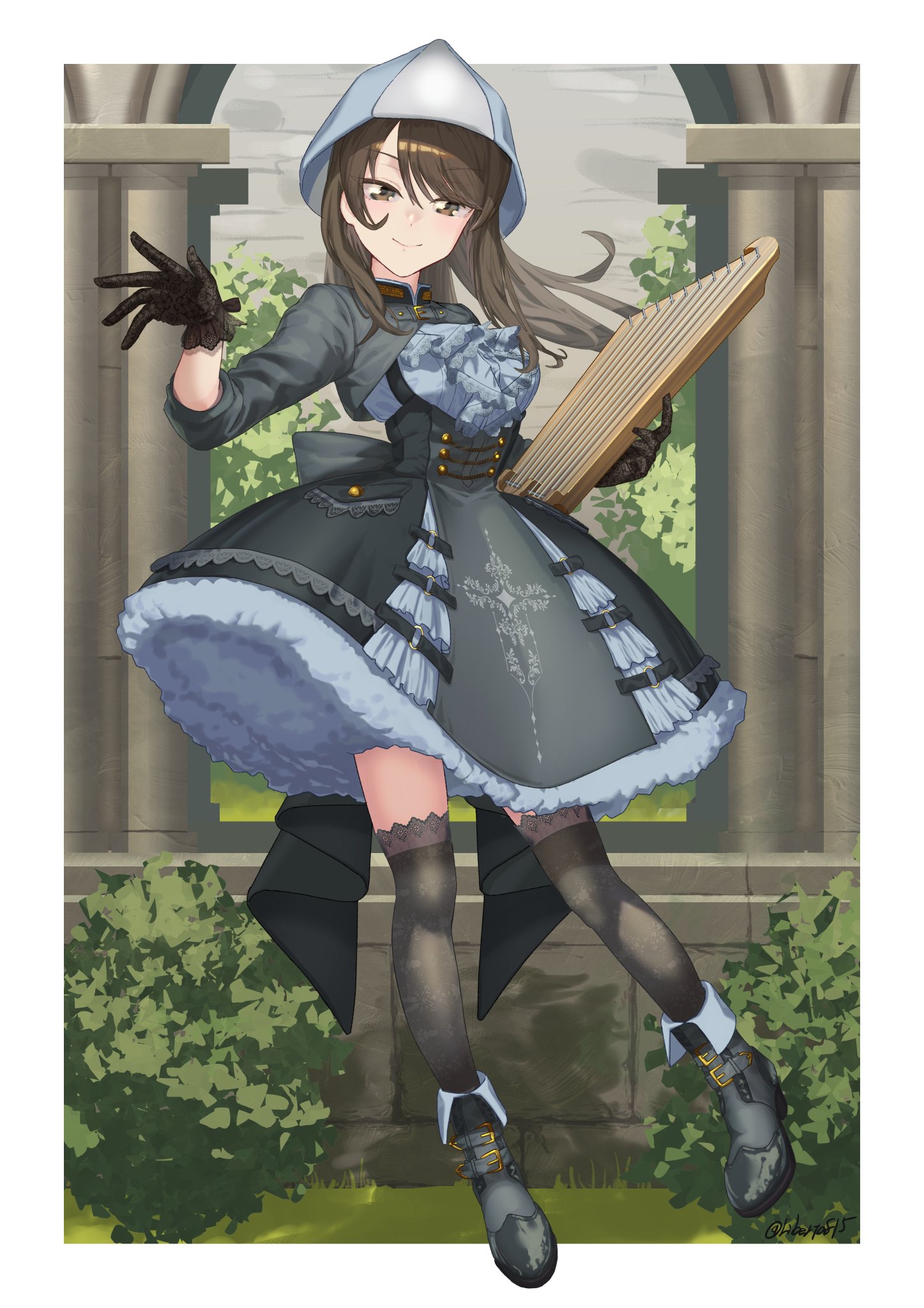 Safebooru - 1girl alternate costume boots brown eyes brown hair ...