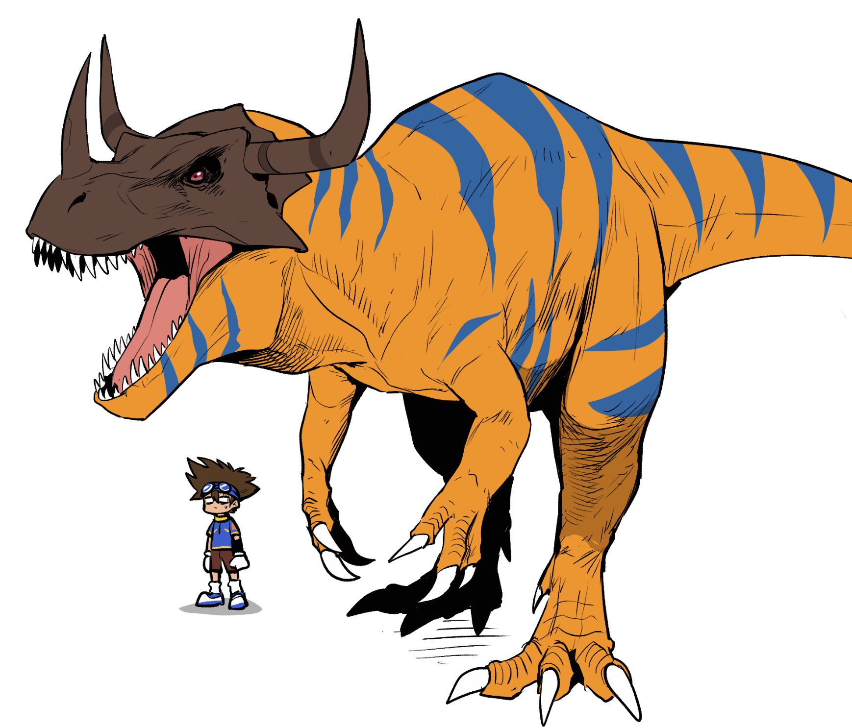 Safebooru - 1boy brown hair claws creature creature focus digimon ...