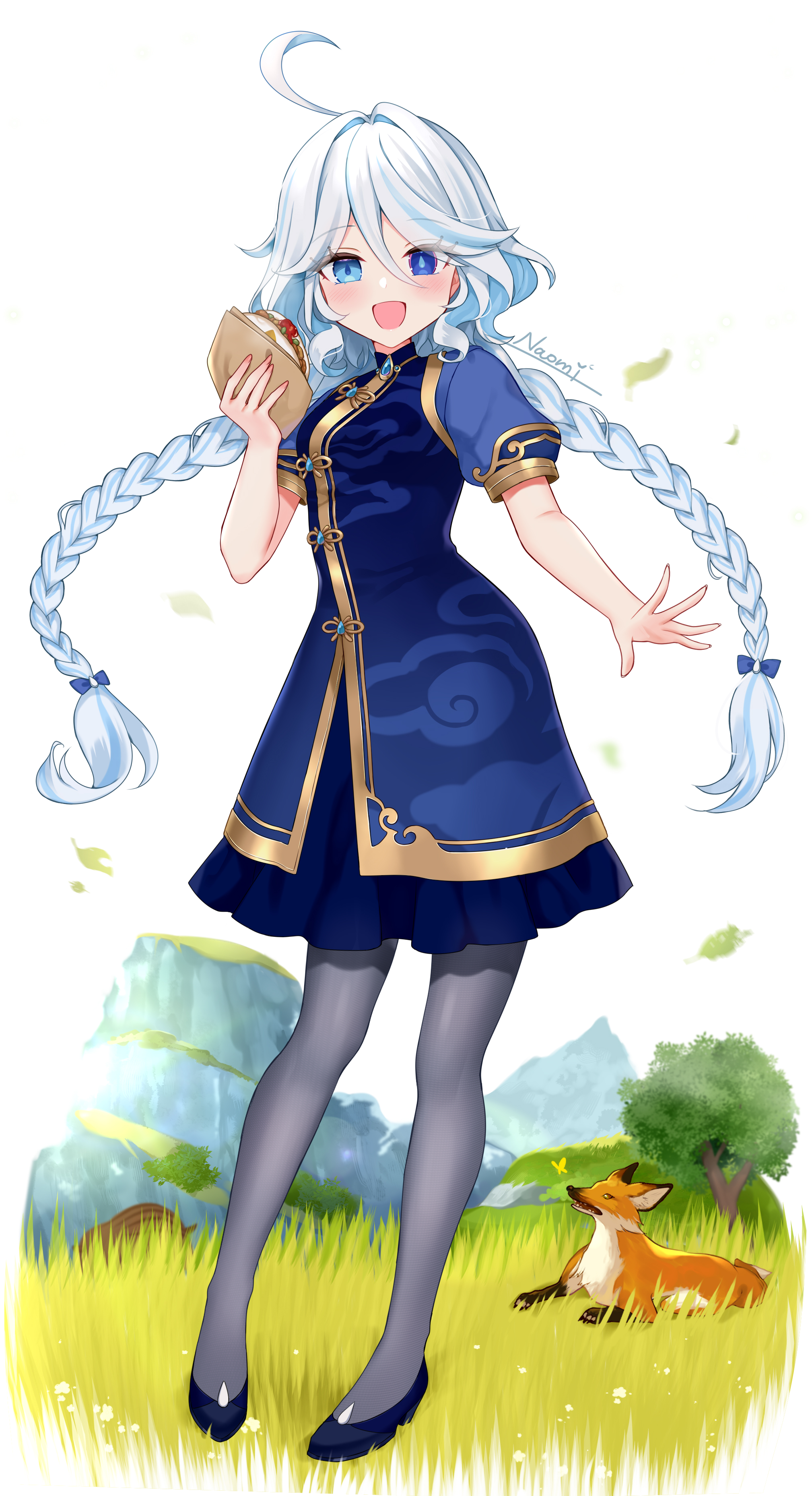 Safebooru - 1girl absurdres ahoge alternate costume alternate hairstyle ...