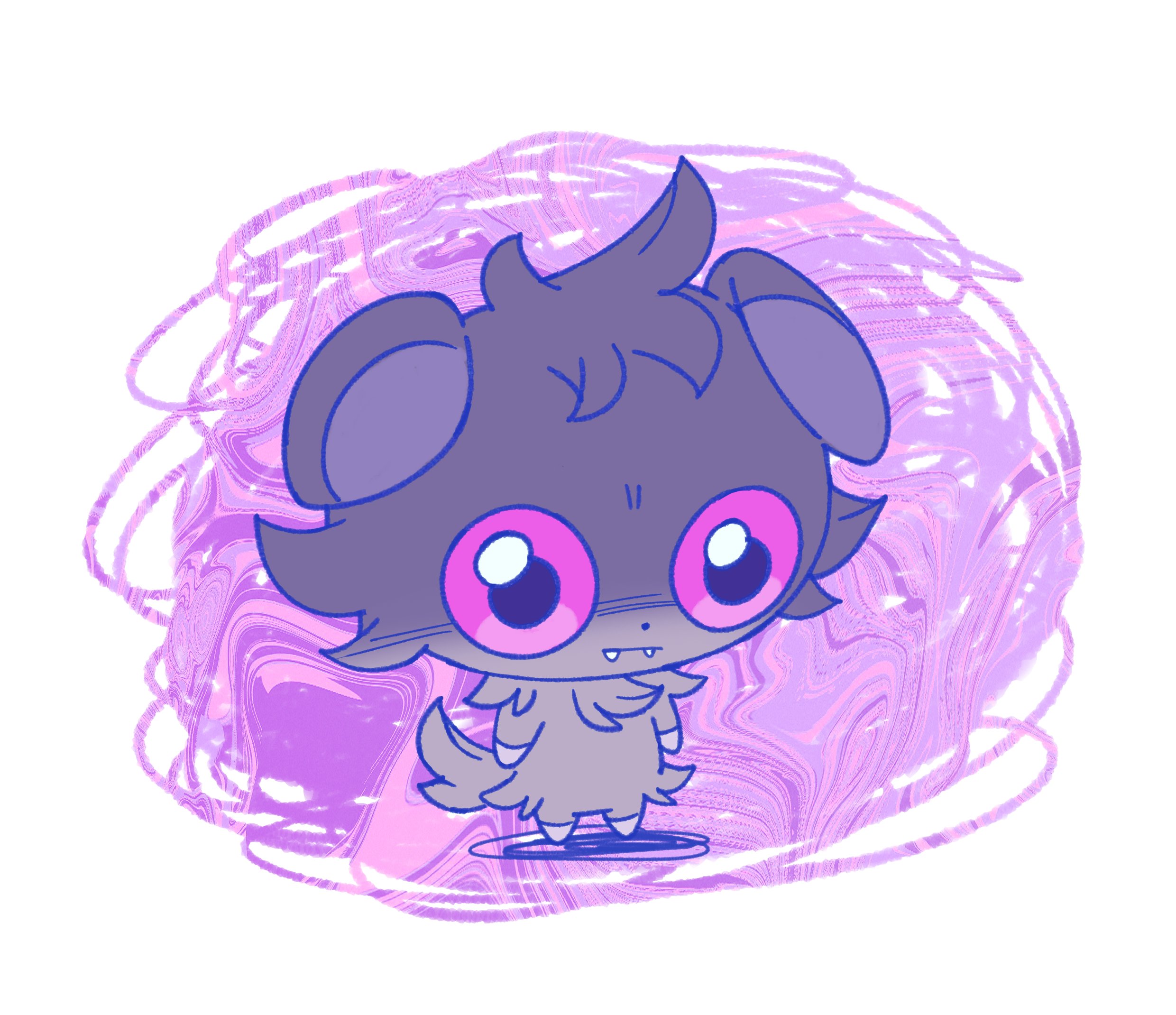 Safebooru - :| closed mouth doodlelotl espurr fangs full body grey fur ...