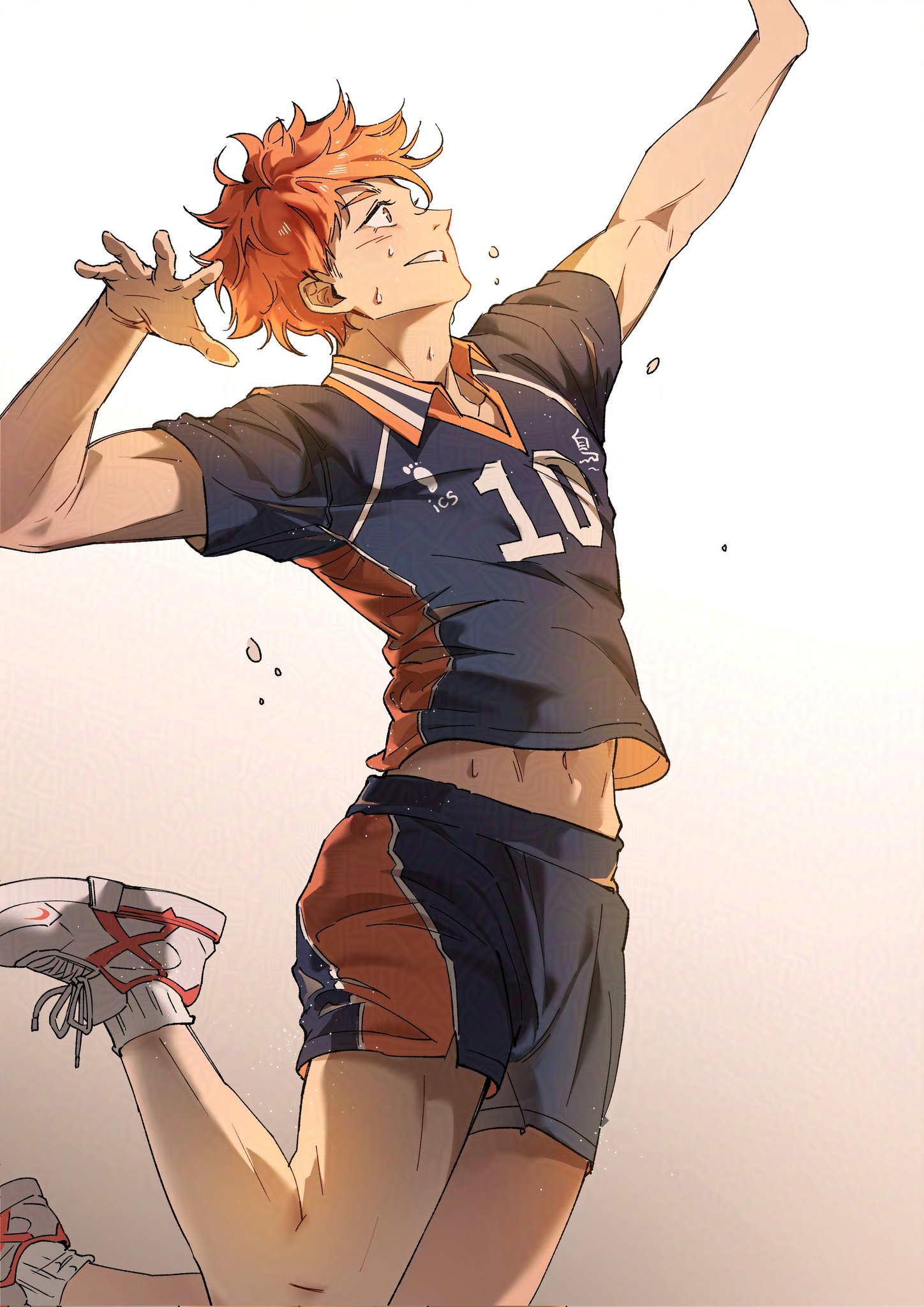 Safebooru - 1boy arms up blush commentary request haikyuu!! highres ...