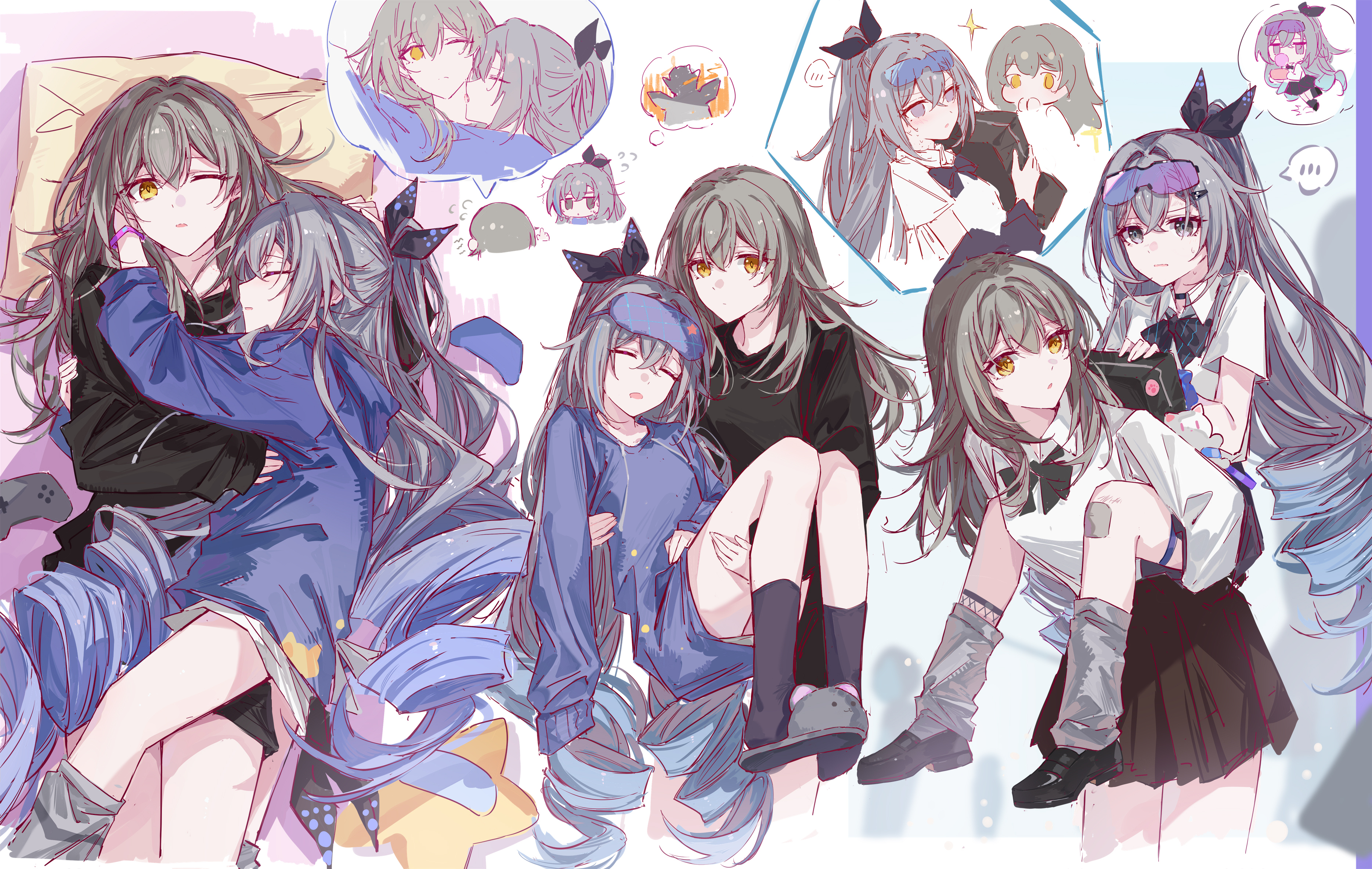 Safebooru - 2girls absurdres alternate costume animal slippers bare ...