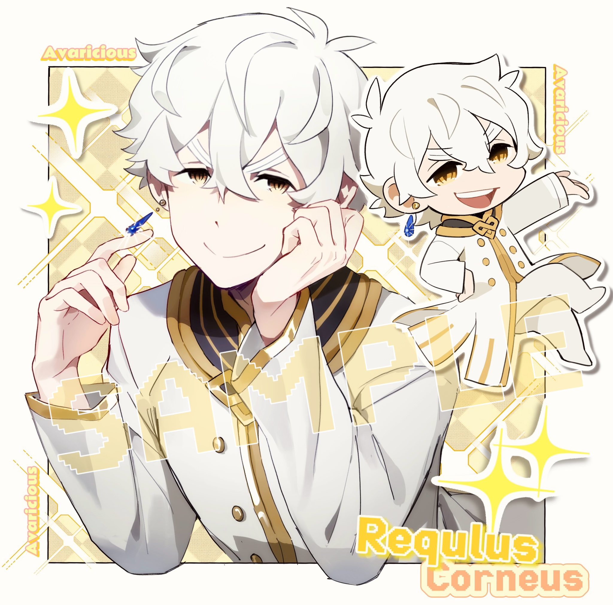Safebooru - 1boy ashinames closed mouth earrings full body highres ...