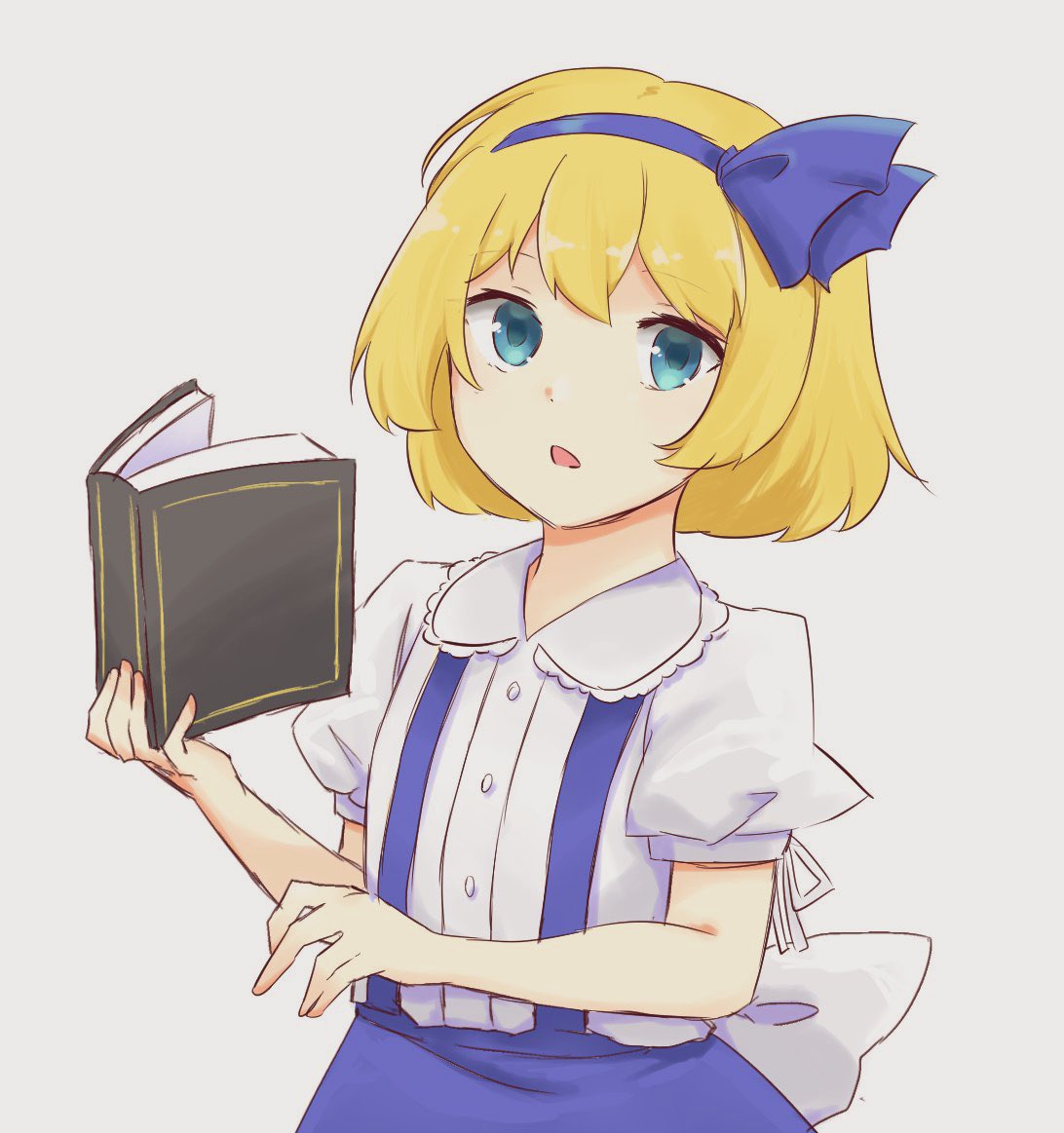 Safebooru - 1girl alice margatroid alice margatroid (pc-98) back bow blonde hair blue bow blue ...