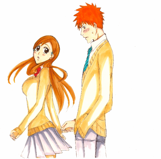Safebooru - 1boy 1girl bleach blush brown eyes brown hair cardigan grey ...