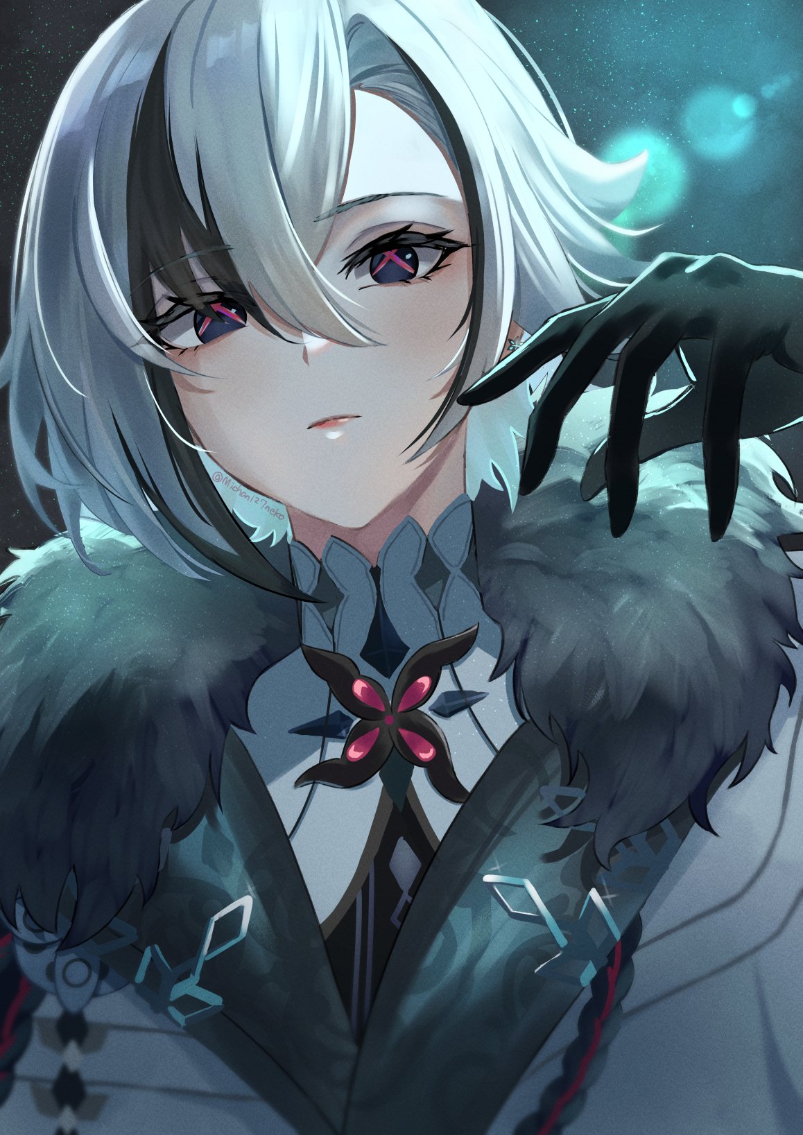 Safebooru - 1girl arlecchino (genshin impact) black eyes black gloves black hair closed mouth ...