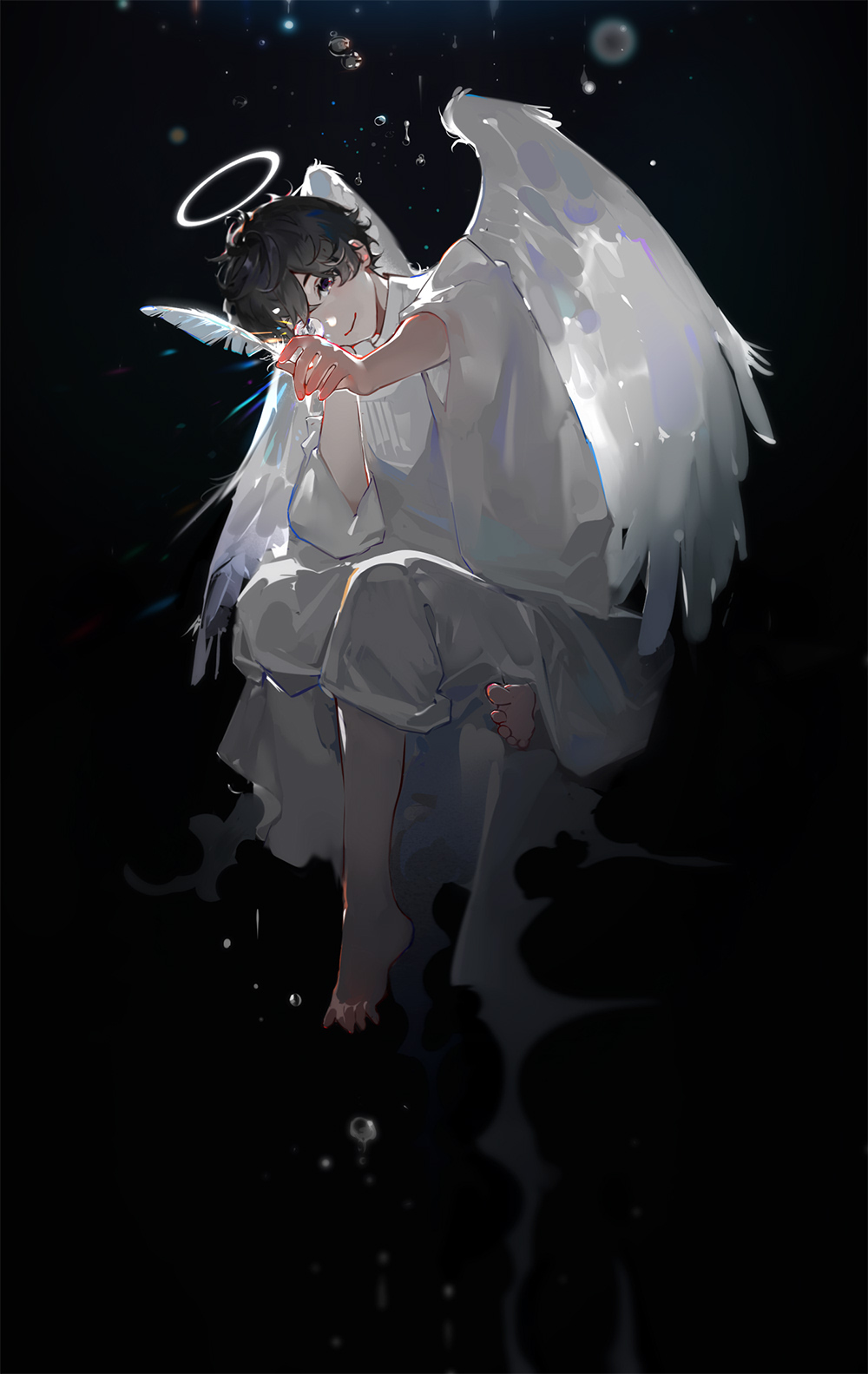 Safebooru - 1boy amon (lord of the mysteries) angel angel wings bangs ...