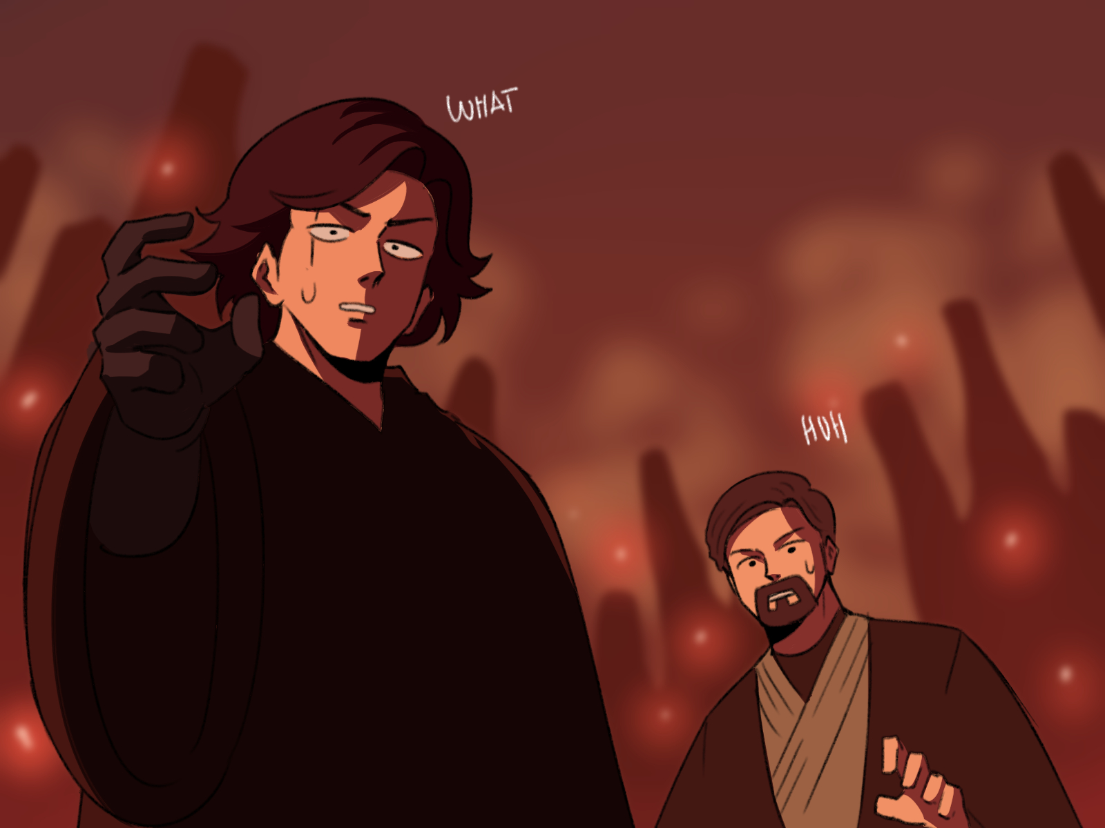 Safebooru - 2boys anakin skywalker beard blush brown eyes brown hair ...