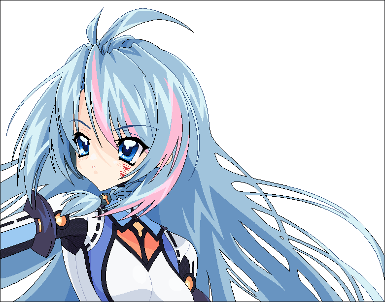 Safebooru - 1girl 2000s (style) azura cecillia bangs blue hair braid breasts english commentary ...