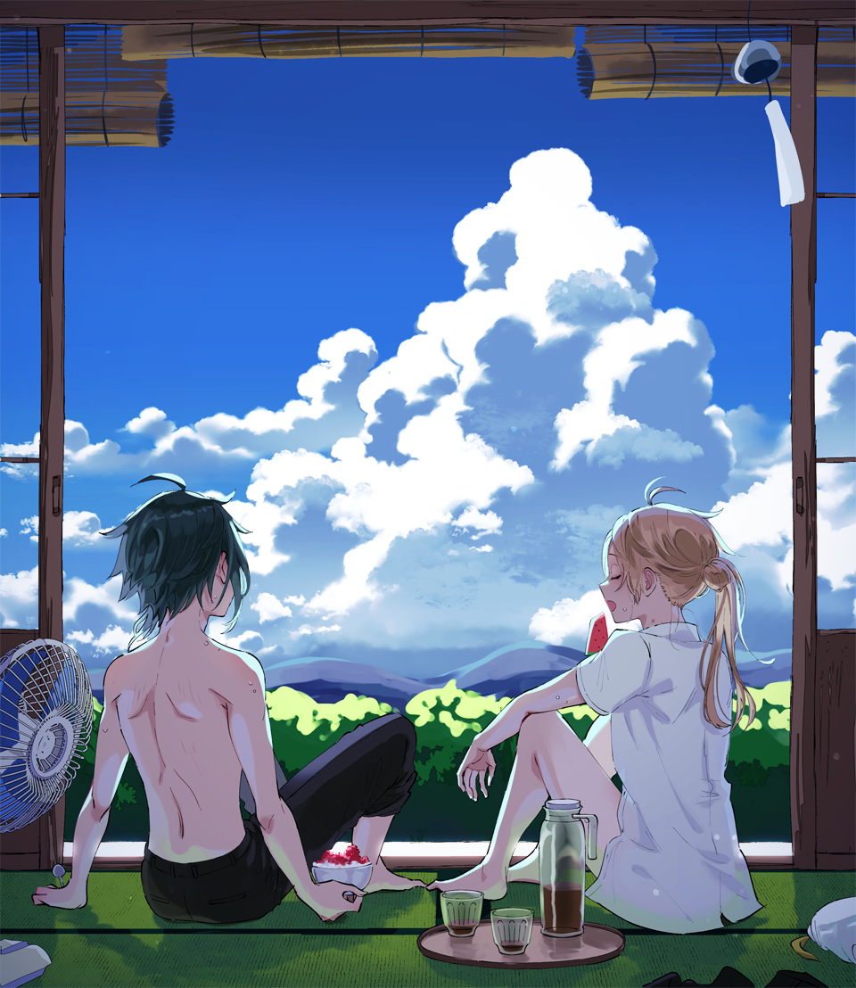 Safebooru - 2boys aether (genshin impact) alternate costume alternate ...