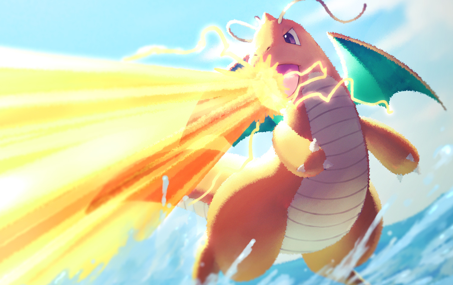 Safebooru - brown eyes claws commentary request day dragonite energy ...