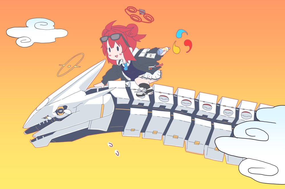 Safebooru - 1girl :d ahoge binah (blue archive) black eyes black socks ...