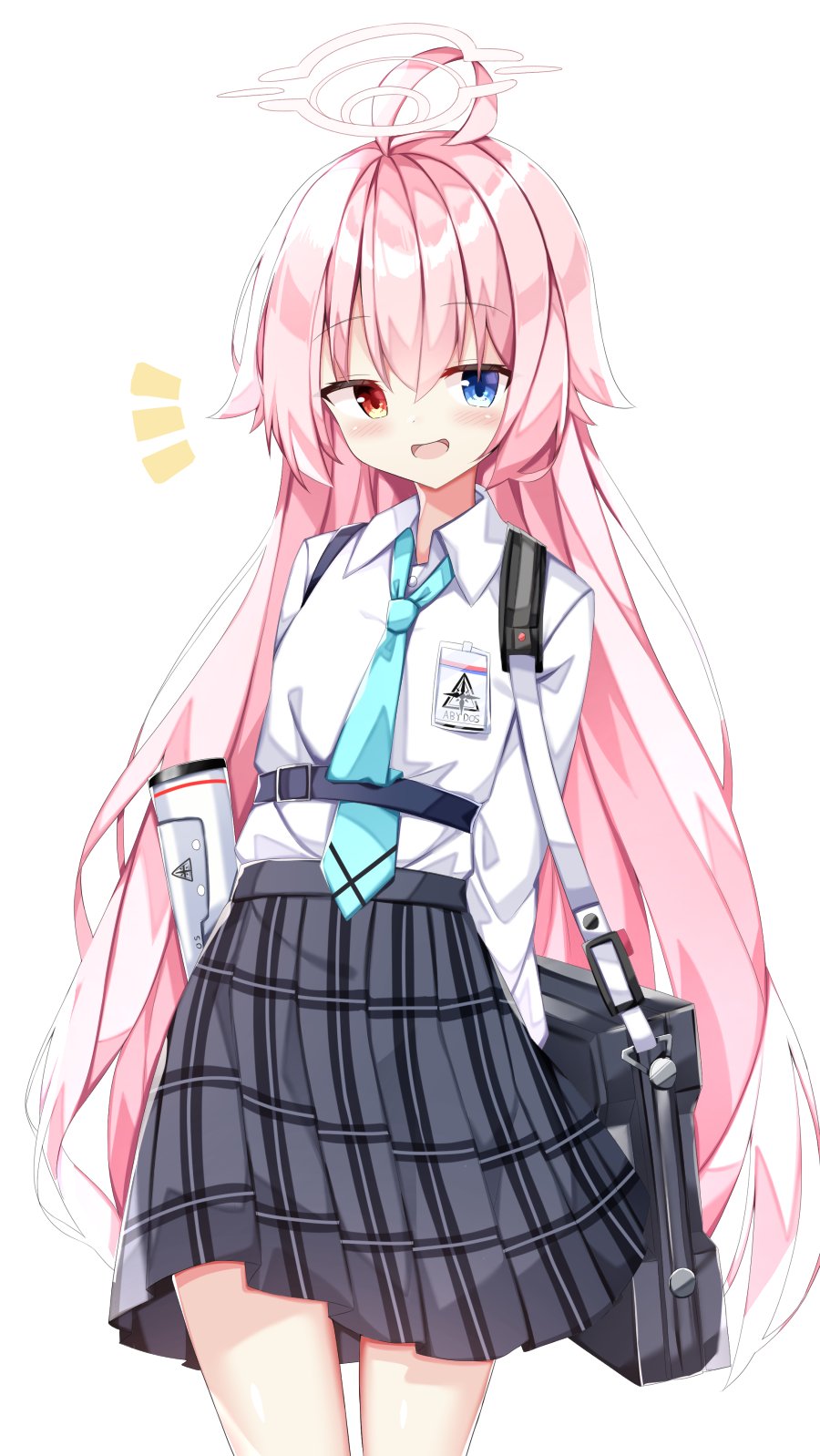 Safebooru - 1girl ahoge bangs black bag blue archive blue eyes blue necktie collared shirt halo ...