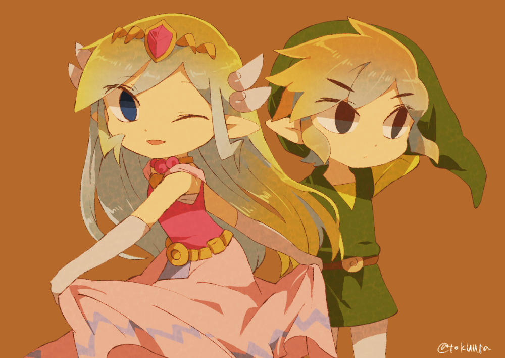 Safebooru - 1boy 1girl artist name back belt blonde hair blue eyes ...