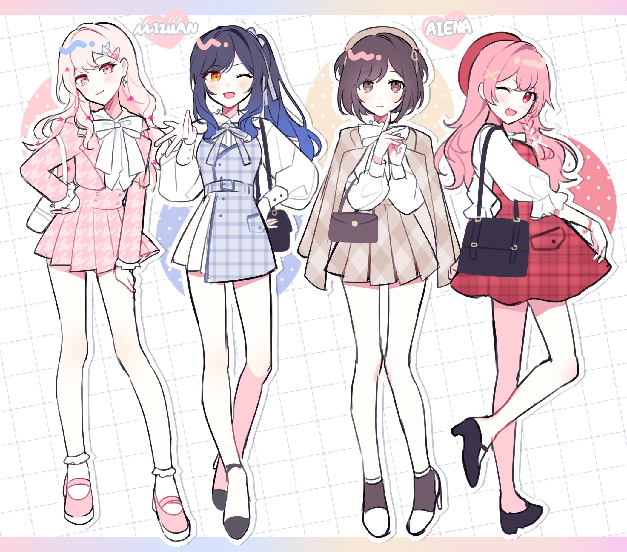 Safebooru - 1other 3girls akiyama mizuki alternate hairstyle black footwear black hair blouse ...