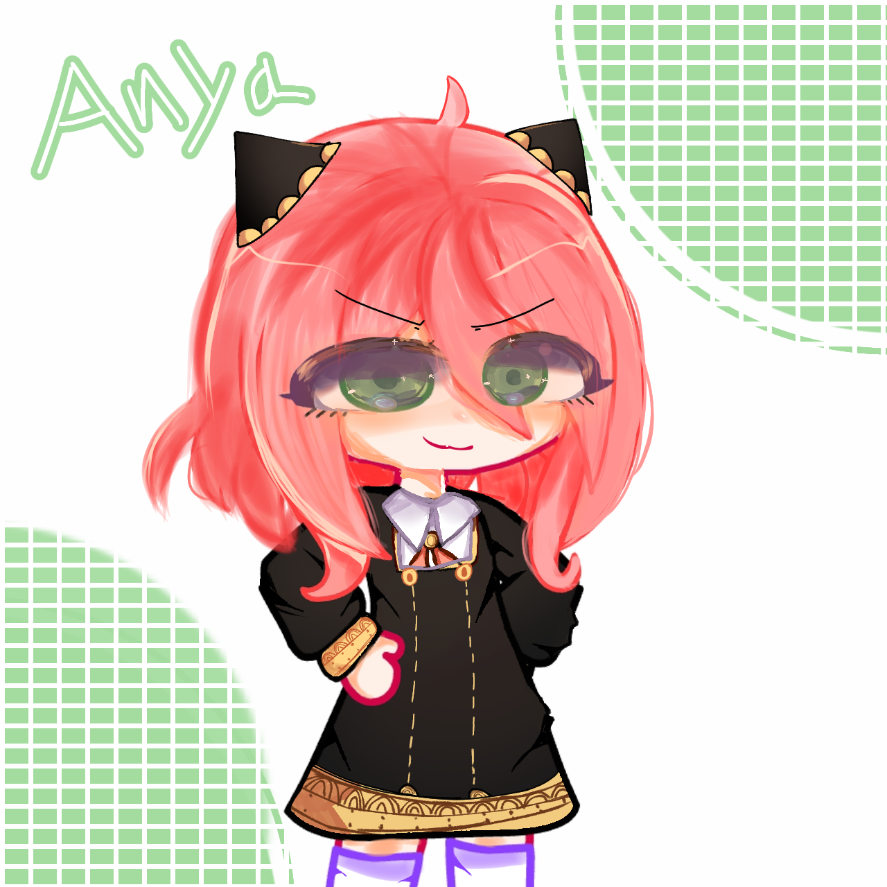 Safebooru - 1girl ahoge anya (spy x family) artist request check copyright collared shirt ...