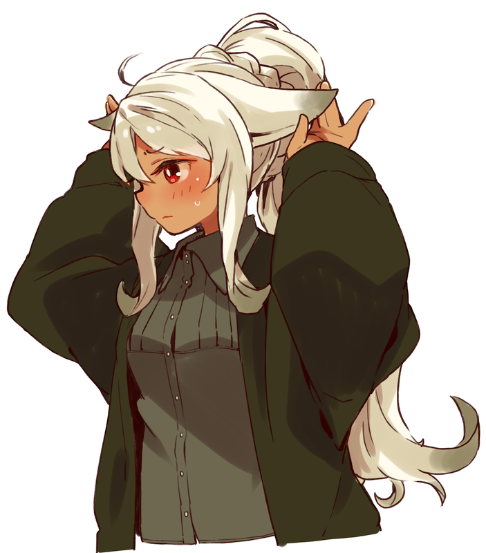 Safebooru - 1girl ahoge animal ears blush braid closed mouth french ...