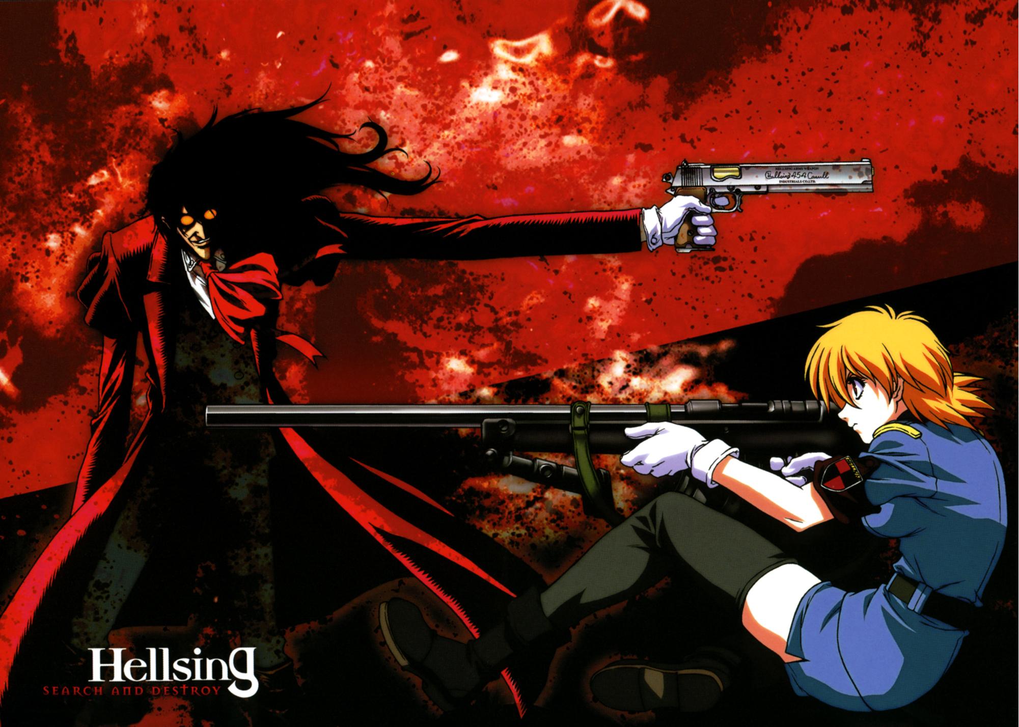Safebooru - aiming alucard (hellsing) ascot badge belt black hair ...