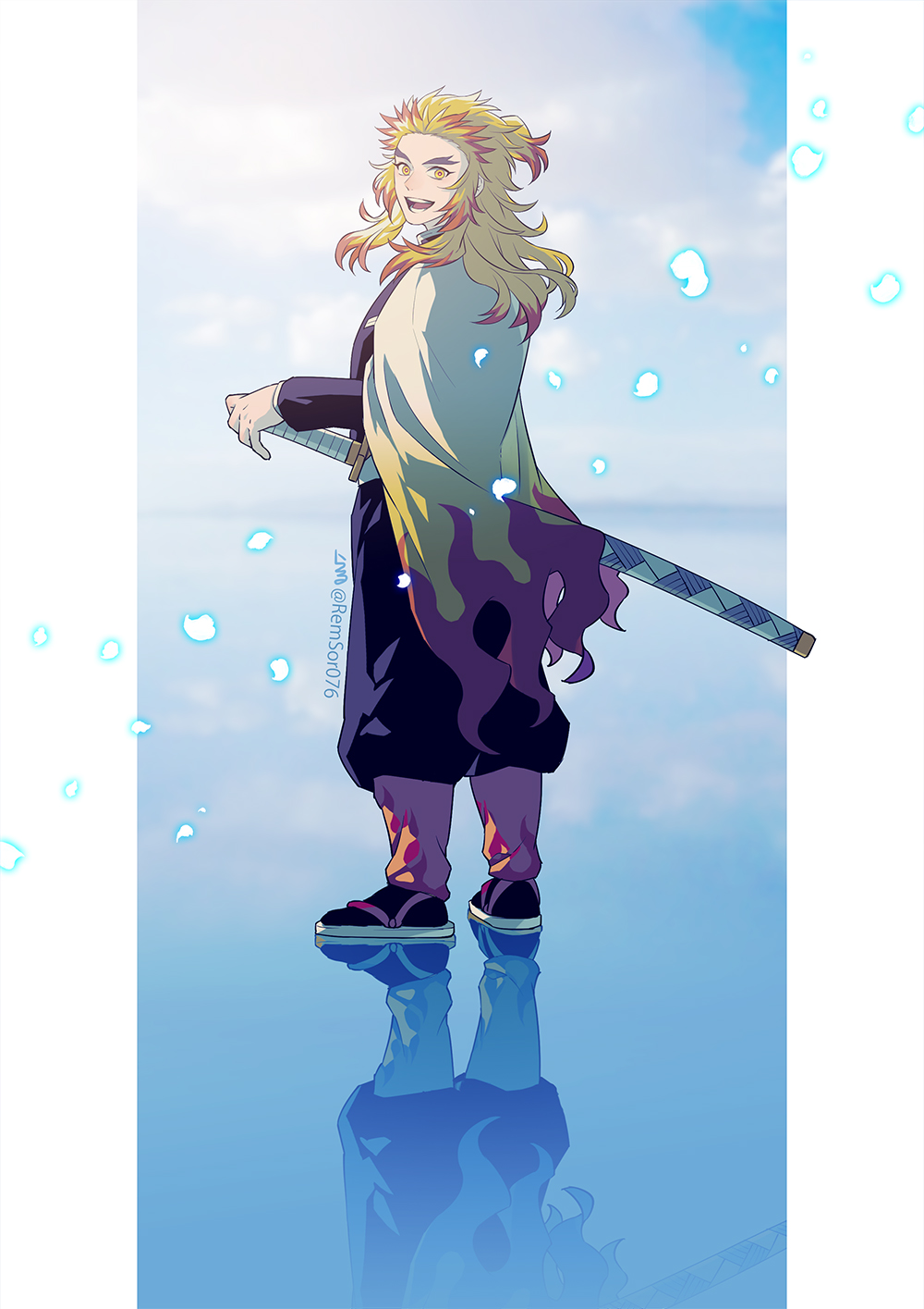 Safebooru - 1boy :d black jacket black pants black socks blonde hair ...