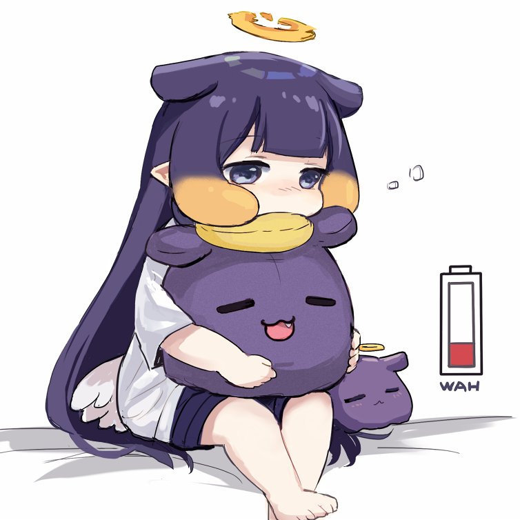 Safebooru - 1girl bangs battery indicator blue eyes blunt bangs halo ...