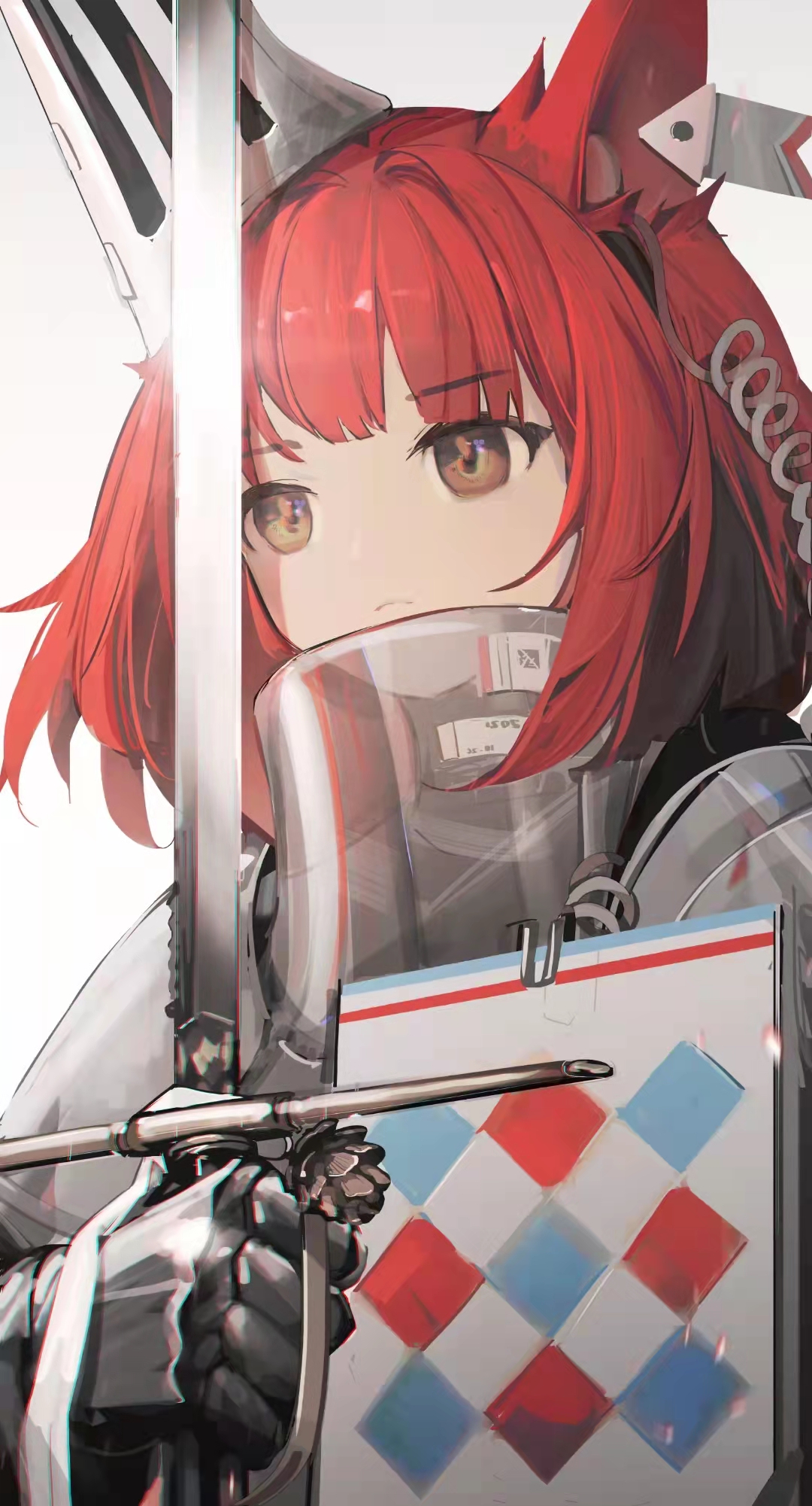 Safebooru - 1girl animal ears arknights armor bangs brown eyes closed ...