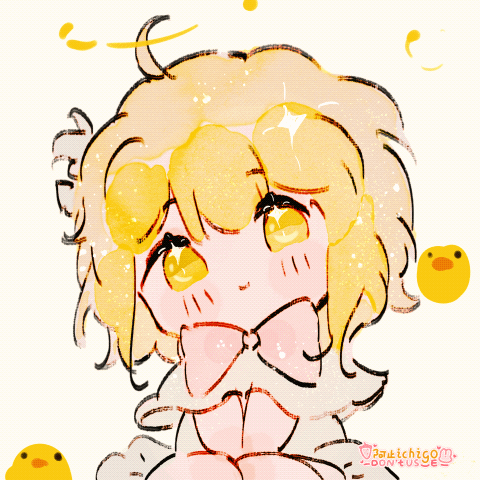 Safebooru - 1girl ahoge alternate costume animated animated gif azhiichigo blonde hair chibi ...