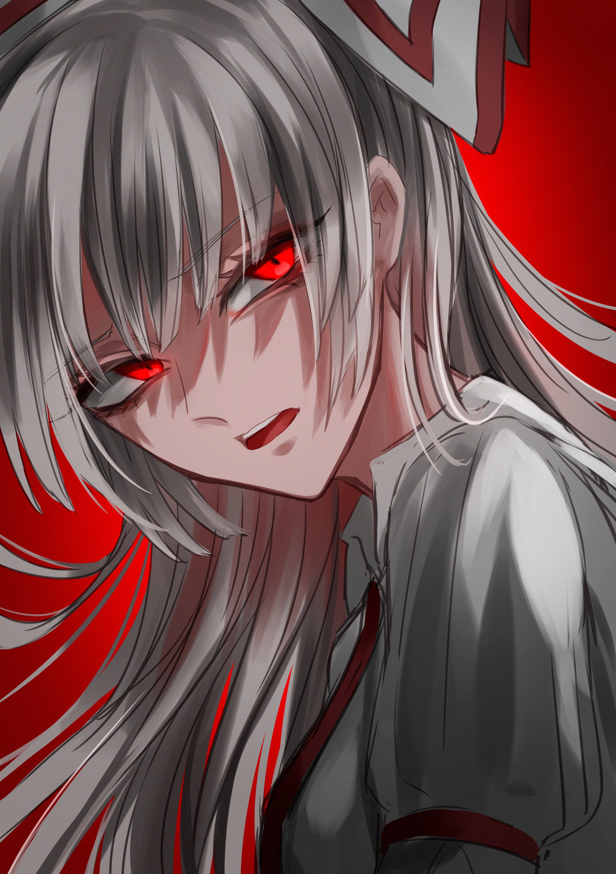 Safebooru - 1girl absurdres bangs bow breasts collared shirt commentary ...