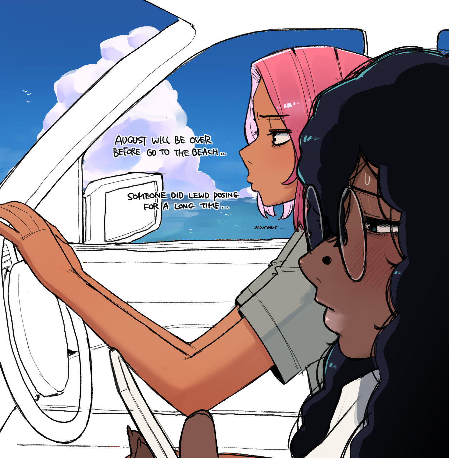 Safebooru - black hair blue eyes broccoli (ohasi) car car interior ...