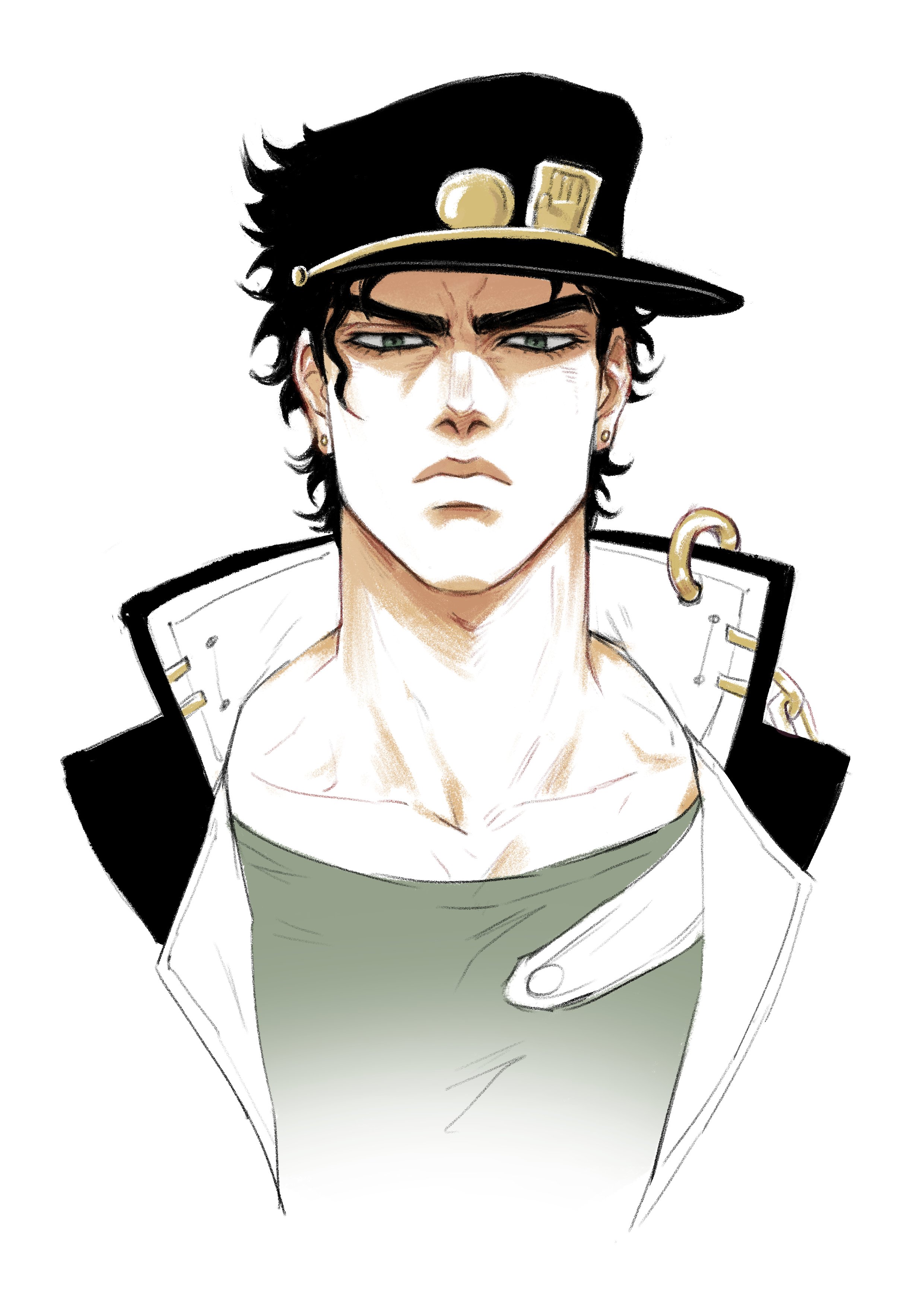 Safebooru - 1boy absurdres black hair chain collar chain collarbone ...