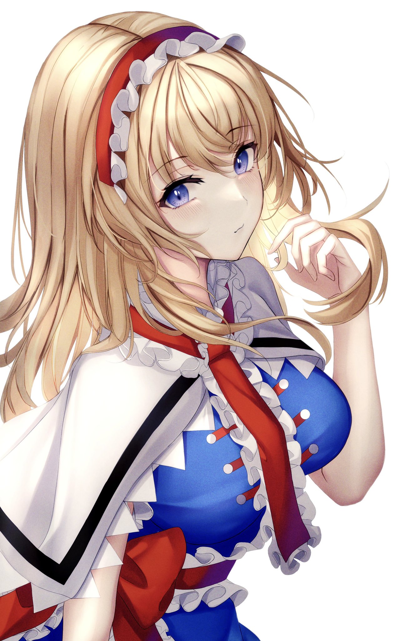 Safebooru - .me 1girl alice margatroid alternate hair length alternate hairstyle ascot blonde ...