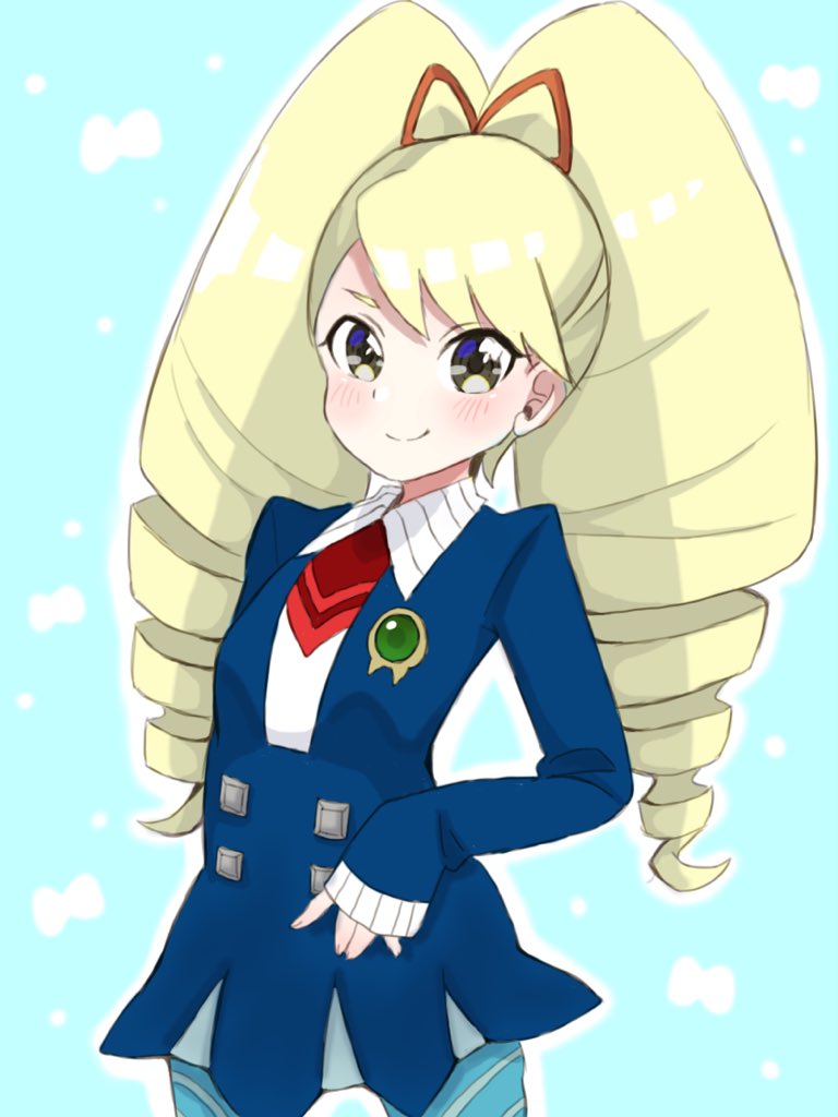 Safebooru - 1girl big hair blonde hair blue pantyhose blush closed ...