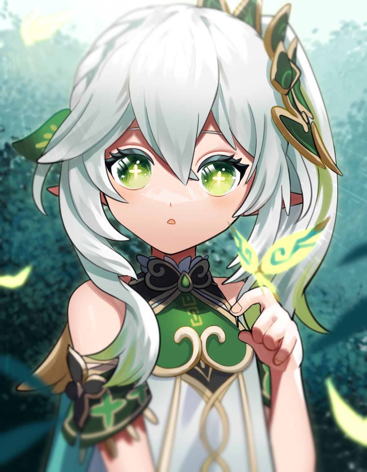 Safebooru - 1girl bangs bug butterfly commentary request cross-shaped pupils detached sleeves ...