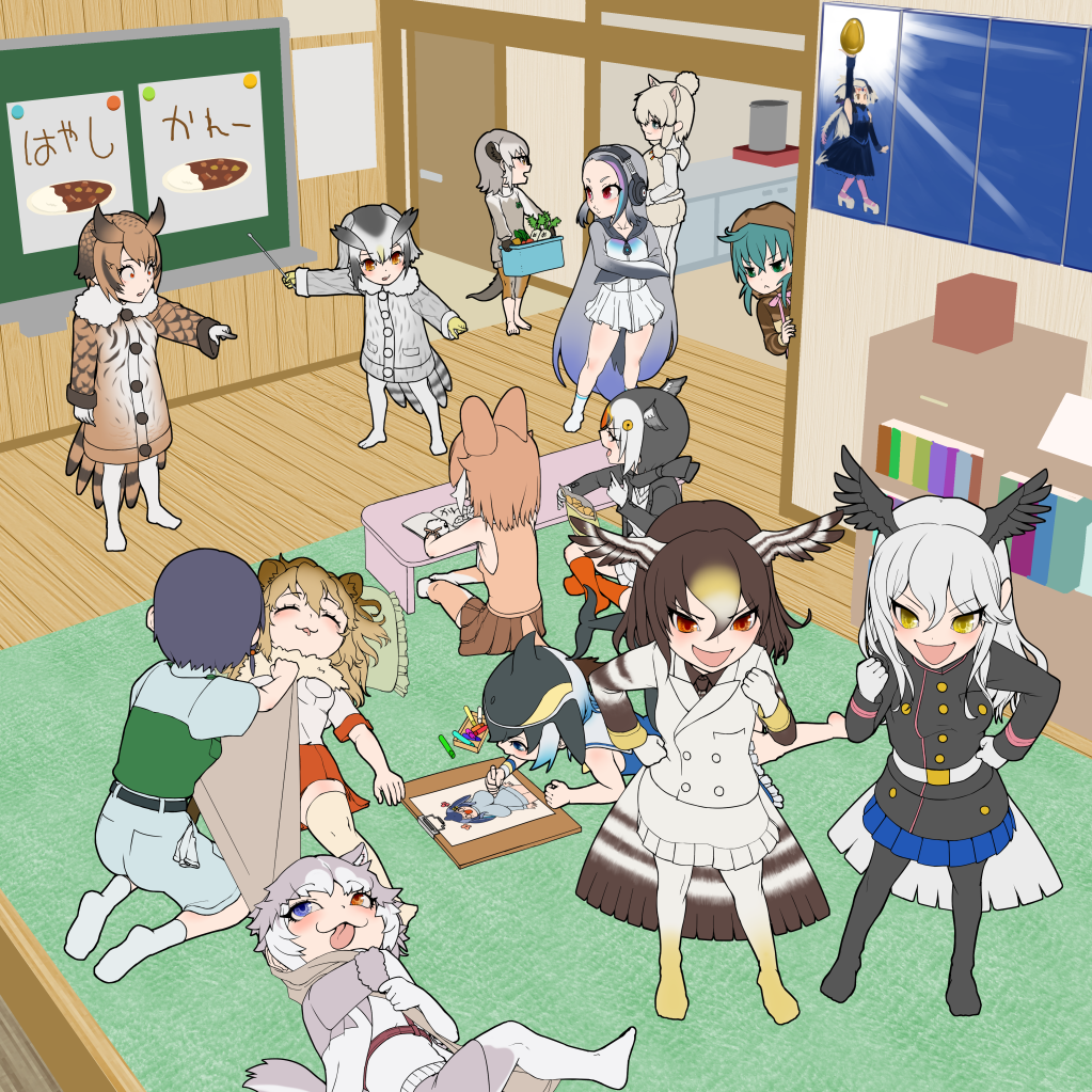 Safebooru - 6+girls alpaca ears alpaca suri (kemono friends) animal ...
