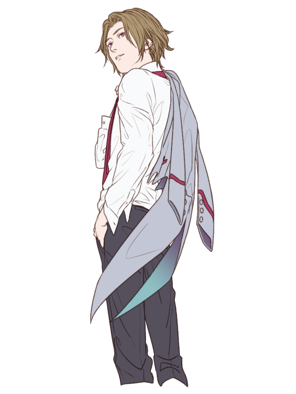 Safebooru - 1boy black pants brown hair grey jacket hand in pocket ...